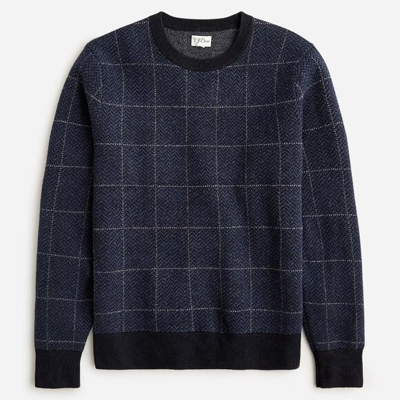 J. Crew | Sweaters | Nwt J Crew 0 Wool Herringbone Jacquard Windowpane ...